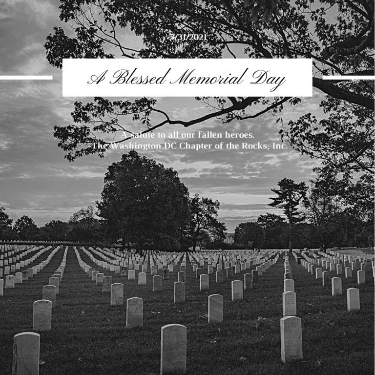 Memorial Day Weekend Note - The Washington DC Chapter of the ROCKS, INC.